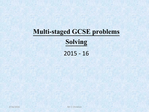 Multi Stage Problem Solving Teaching Resources