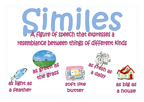 Similes definition posrter including pictures by lynellie - Teaching ...