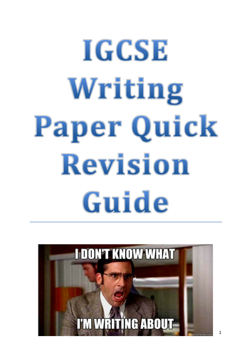 Igcse English Writing Revision Teaching Resources