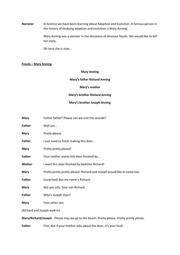 KS2 Science Assembly - Script for Adaption Evolution Fossils DNA | Teaching Resources