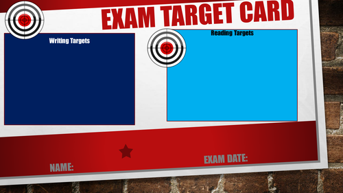 Exam Target Cards | Teaching Resources