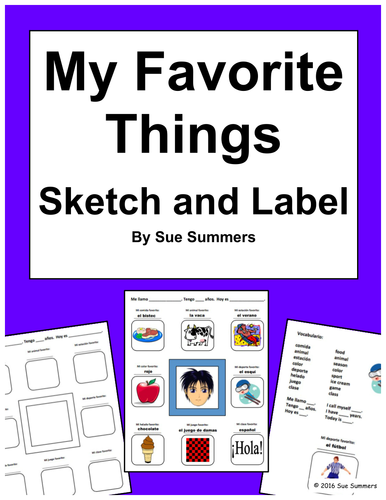 Favorite Things Sketch and Label Activity | Teaching Resources