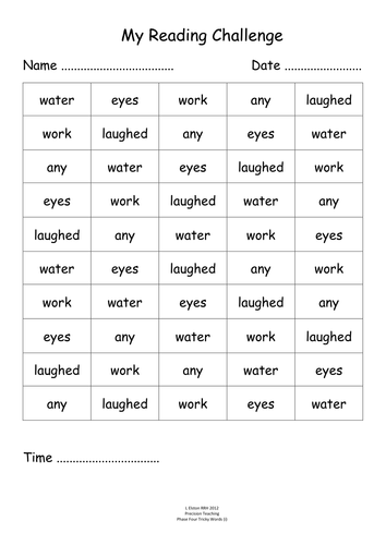 Phase 5 Tricky words speed read | Teaching Resources