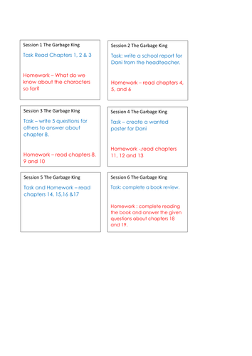 The Garbage King Guided Reading Planning and Task Cards | Teaching ...