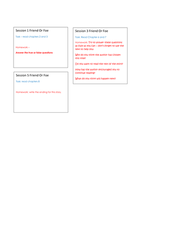 Friend or Foe Guided Reading Planning | Teaching Resources