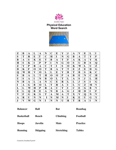 Physical Education Word Search | Teaching Resources