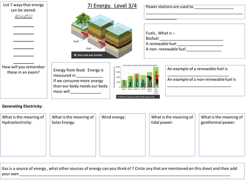 7I Energy - revision mats | Teaching Resources