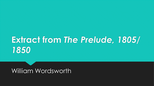 Extract from the Prelude by William Wordsworth | Teaching Resources