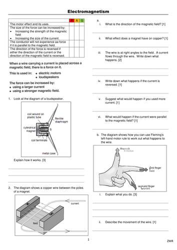 The Motor Effect (AQA GCSE Physics P3) | Teaching Resources