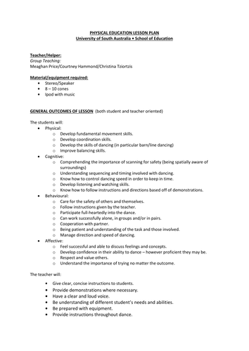 Bush / Barn Dancing - Physical Education Plan - Curriculum Aligned ...