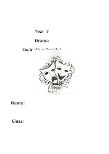 Year 7 Drama evaluation booklet | Teaching Resources