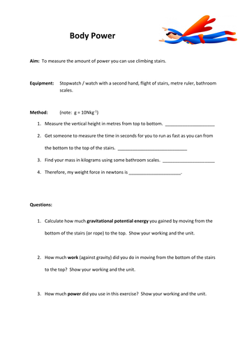 How powerful are you? A fun investigation. | Teaching Resources