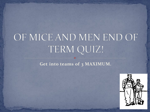 Of Mice and Men Revision Quiz full lesson | Teaching Resources