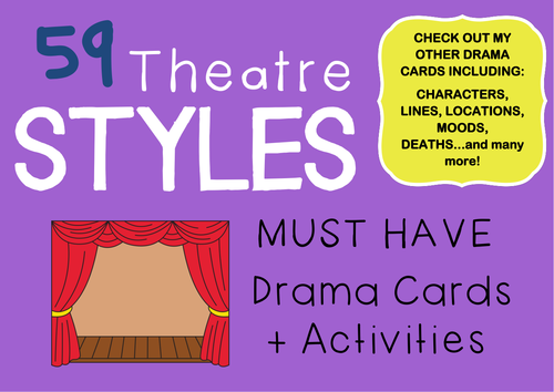 THEATRE STYLES Drama Cards + Lesson Activities | Teaching Resources