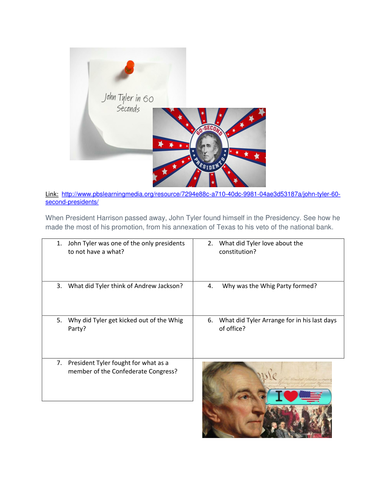 President John Tyler in 60 Seconds | Teaching Resources