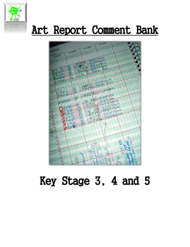 Art Report Comment Bank | Teaching Resources