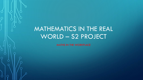 Mathematics in the Real World Project by grcook1984 - Teaching ...