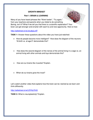 A Lesson on Growth Mindset | Teaching Resources