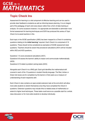 Teacher's Guide to Initial Learning Check In Tests | Teaching Resources