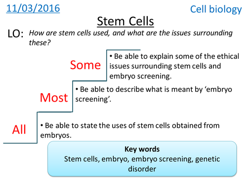 Stem cells - Cell Biology - NEW GCSE | Teaching Resources