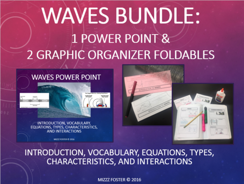 Waves Bundle: 1 Power Point & 2 Graphic Organizers for Interactive ...