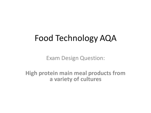 Food Technology AQA high protein design question | Teaching Resources