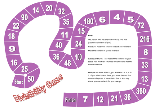 Game: Divisibility Rules, Dividing, Factors, | Teaching Resources