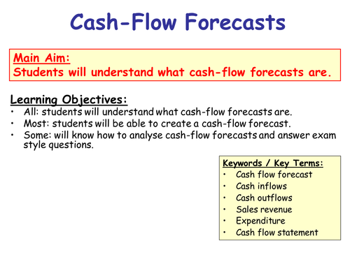 Cash Flow Forecasts - Forecasting Inflows & Outflows - Improving Cash Flow - Finance - A-Level ...