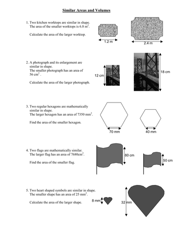 Similar Shapes - Higher GCSE - Exam Style Questions by ParkerMaths ...