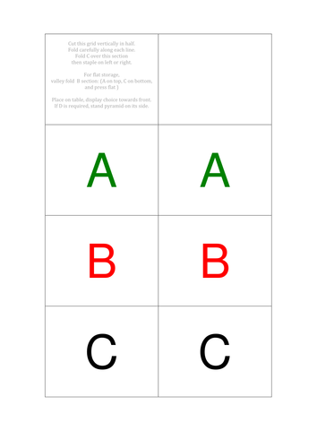 ABC multiple choice test chooser | Teaching Resources