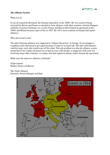 Causes of World War One Resource Pack | Teaching Resources