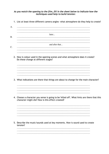 Editable Film Review Worksheet | Teaching Resources