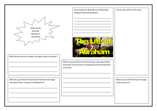 Life of Abraham Note Taking Sheet | Teaching Resources