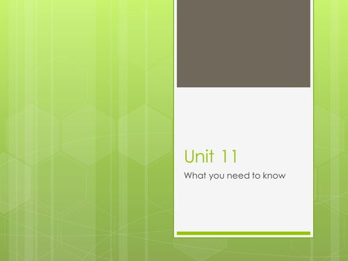Revision of unit 11 | Teaching Resources