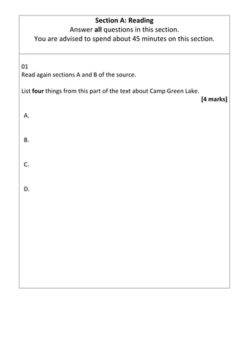 KS3 English Paper 1 Practice exam papers (7,8 and 9) | Teaching Resources