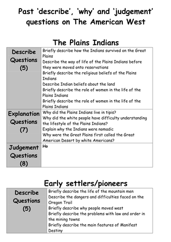 American West GCSE Revision and Enrichment Pack by maxblackburn ...