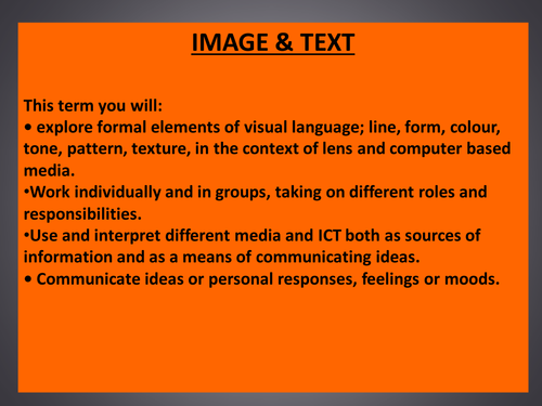GCSE Photography Image & Text Scheme of Work | Teaching Resources