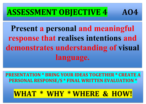 GCSE Art & Design 2016 onwards NEW Assessment Objectives Learning Wall ...