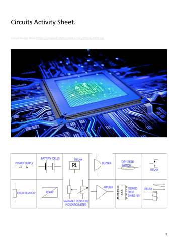 Electronics Circuit Sheet | Teaching Resources