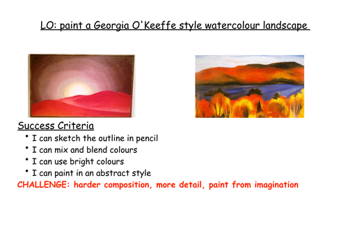 Georgia O'Keeffe Watercolour Landscapes | Teaching Resources