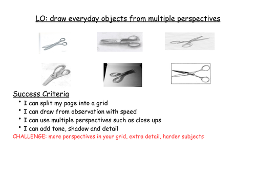 Still Life Drawing Multiple Perspectives | Teaching Resources