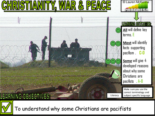 War & Peace -Pacifism Christianity | Teaching Resources