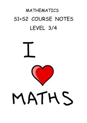 S1+S2 Maths Notes (Scotland) | Teaching Resources