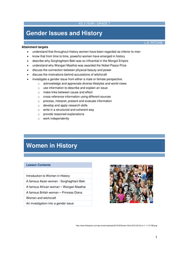 Gender Issues - Women in History | Teaching Resources