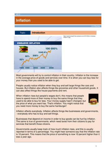 Inflation | Teaching Resources
