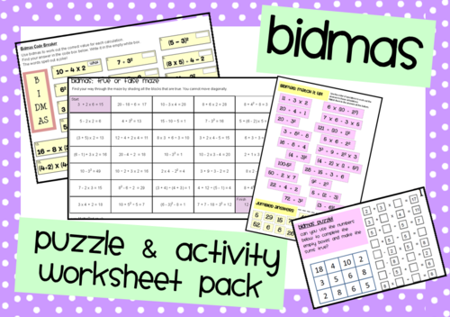 Bidmas Activities & Puzzles by MathspadUK - Teaching Resources - Tes