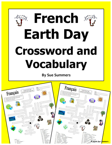 French Earth Day Crossword, Image IDs, and Vocabulary List | Teaching ...