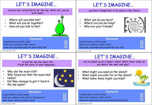 Let´s Imagine... Writing Activity Cards | Teaching Resources