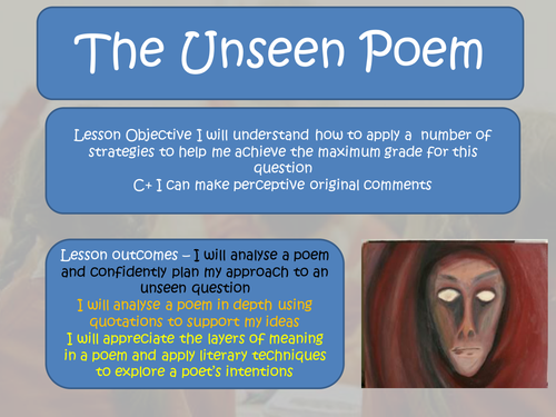 The Unseen Poetry Exam | Teaching Resources