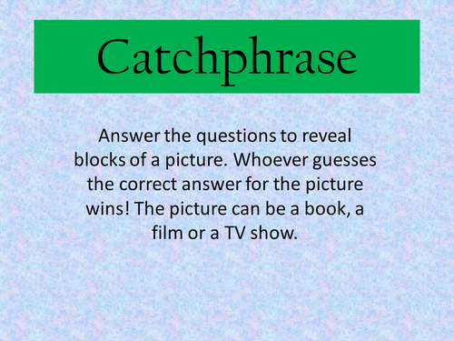 Catchphrase English by - UK Teaching Resources - TES